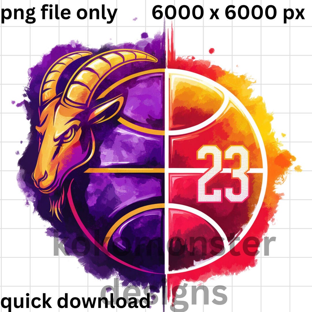 Goat Lebron Jordan Png Basketball Png Lakers Png Bulls Png - Etsy