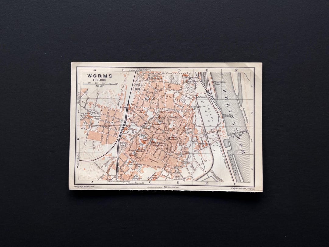Worms City Plan From 1906 | Original Lithograph | Antique City Map - Etsy