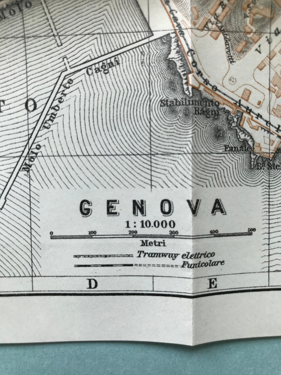 Genua Italy 1931 Vintage Map Original Lithography - Etsy