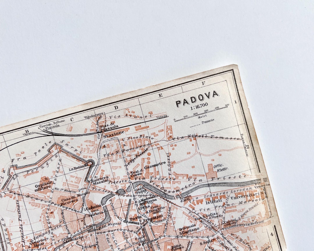Padova, Italy City Map From 1926 Vintage Lithograph - Etsy