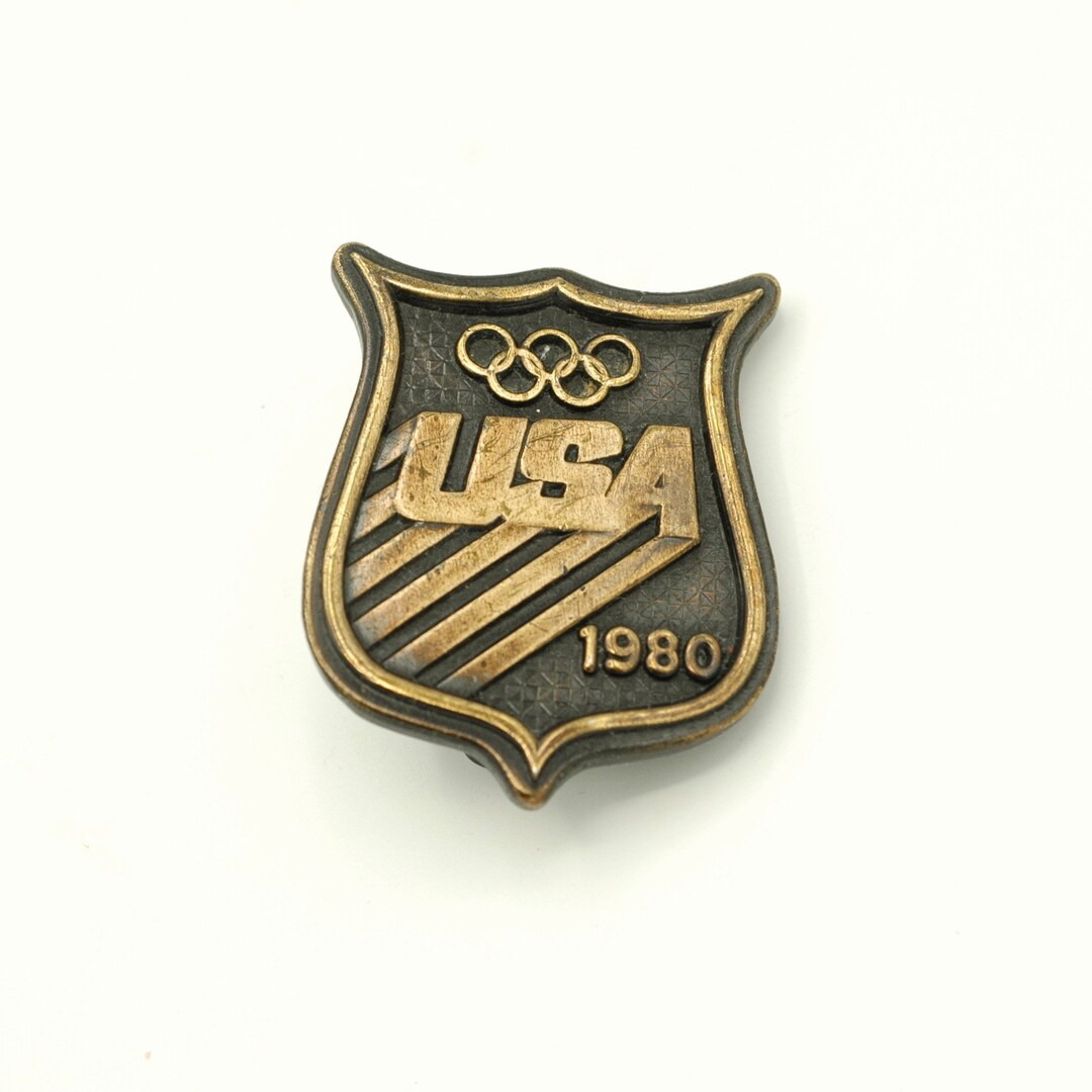 Vintage Trucker Belt Buckle, USA 1980 Olympics Belt Buckle, Large Belt Buckle, Bergamot Brass ...