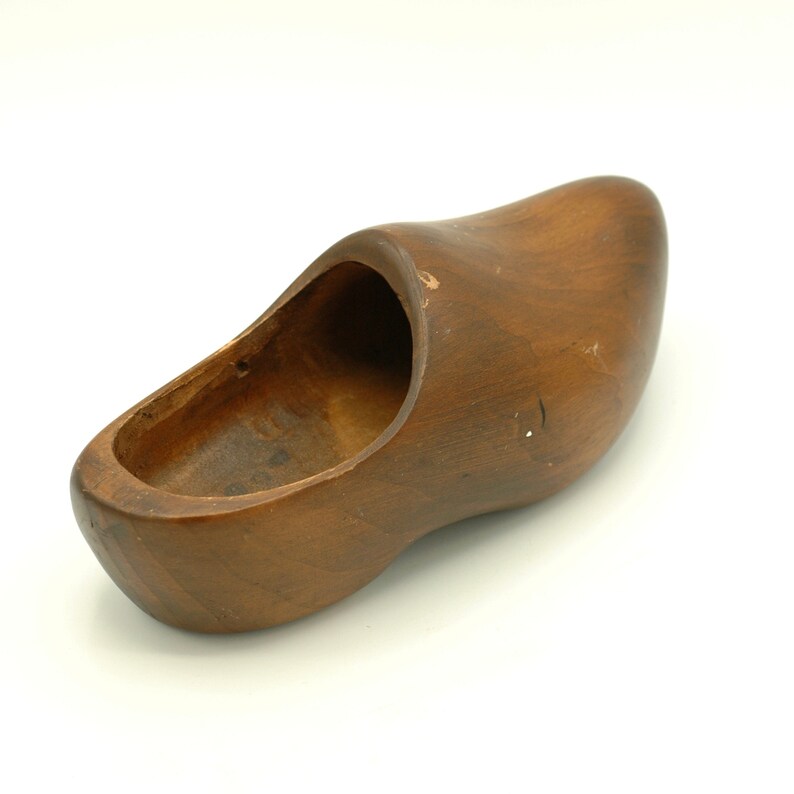 Vintage Large Wooden Clog Hand Carved Shoe Primitive Wood - Etsy