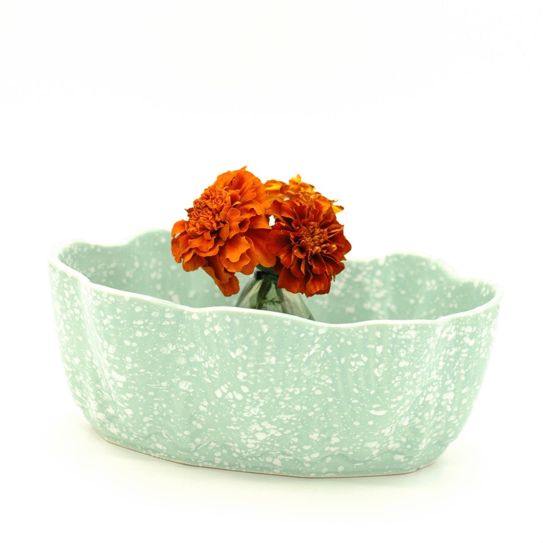 Vintage California Pottery, Robins Egg Blue Speckled Art Pot, Cactus ...
