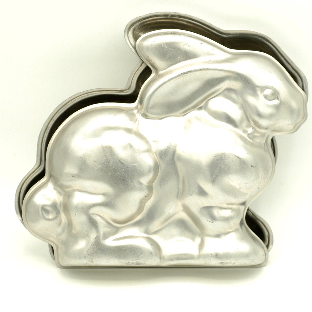 Vintage Rabbit Mold, Rabbit Cake Mold, Chocolate Mold, Bunny Aluminum ...