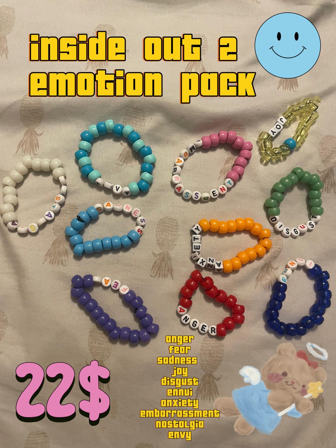 Inside Out Two Inspired Kandi Single Bracelet Set - Etsy