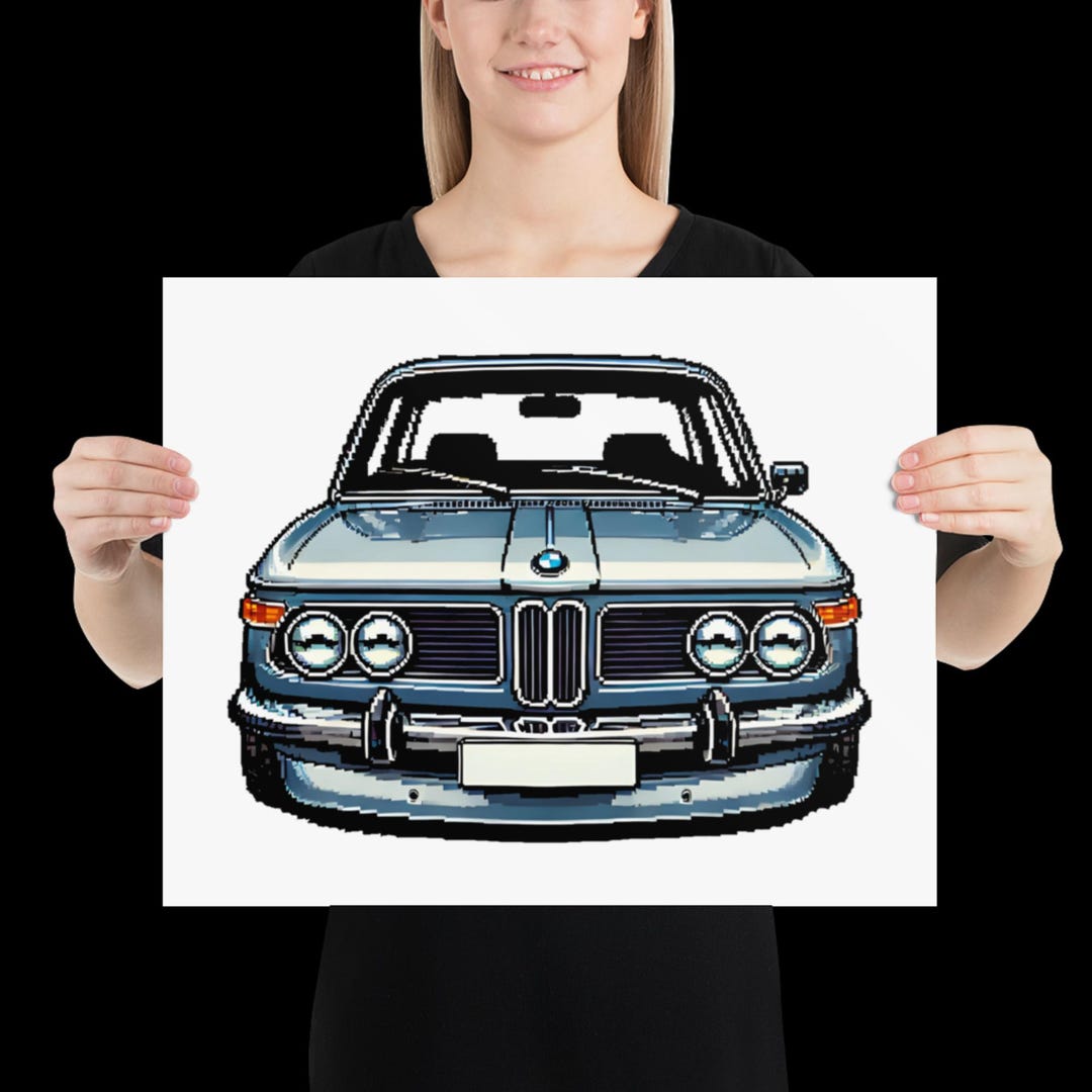 BMW E9 Pixel Art Poster - Etsy
