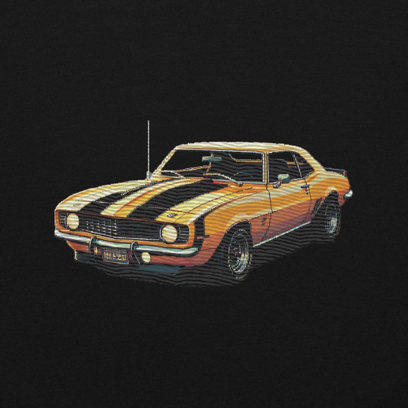 Chevrolet Camaro SS Pixel Art Embroidered Hoodie - Etsy