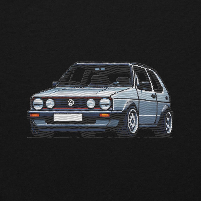 Volkswagen Golf GTI MK2 Pixel Art Embroidered Sweatshirt - Etsy