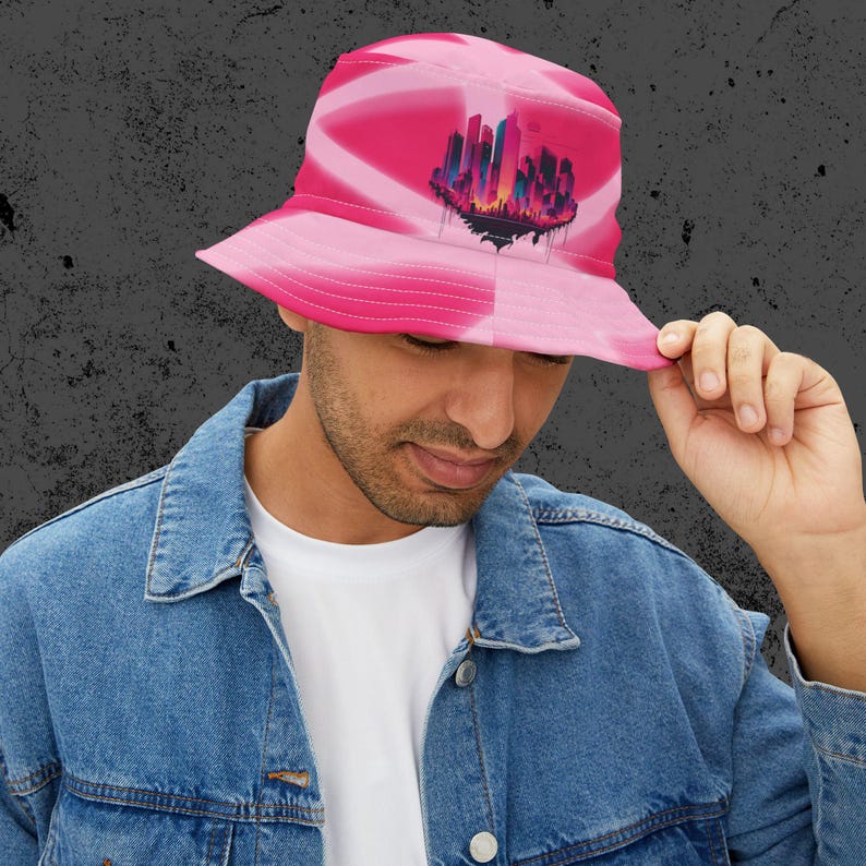 Pink City Bucket Hat - Etsy