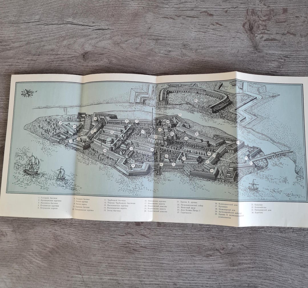 Map of Peter & Paul Fortress at Soviet Time 70s, Fortress Museum in ...