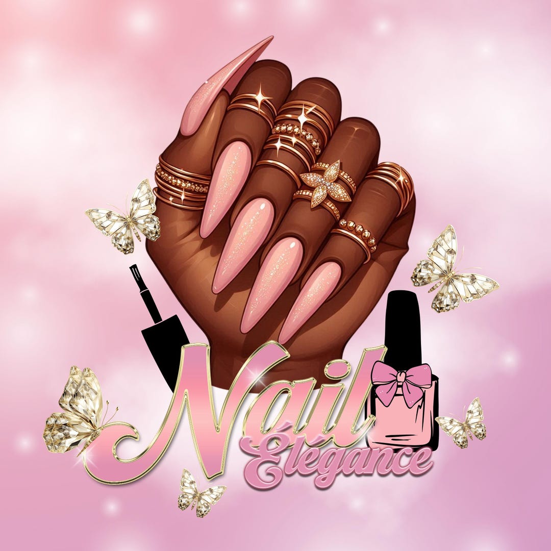 Pink Nail Business Logo - Etsy New Zealand