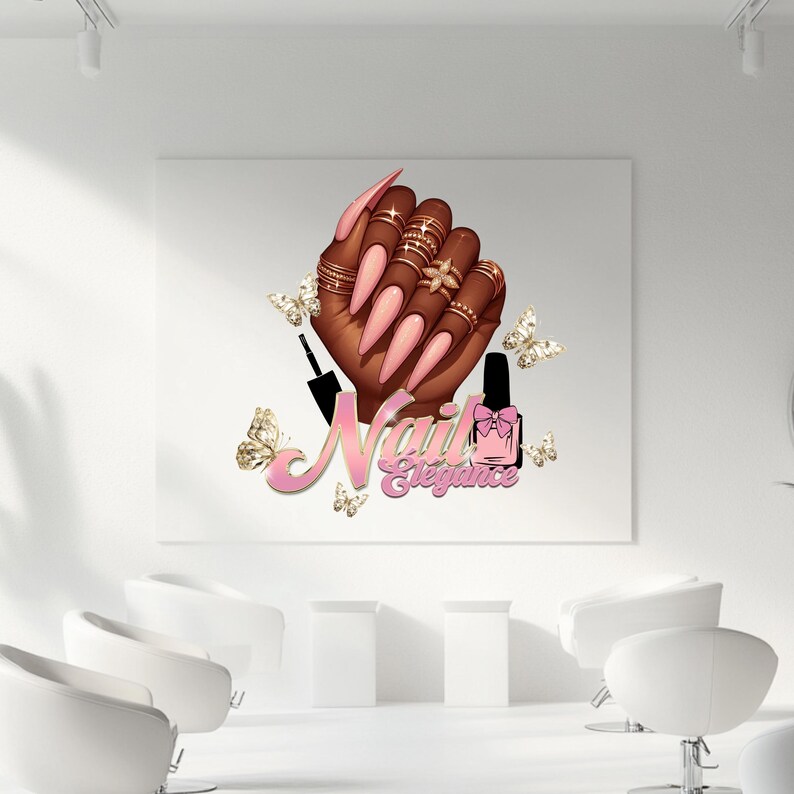 Pink Nail Business Logo - Etsy New Zealand