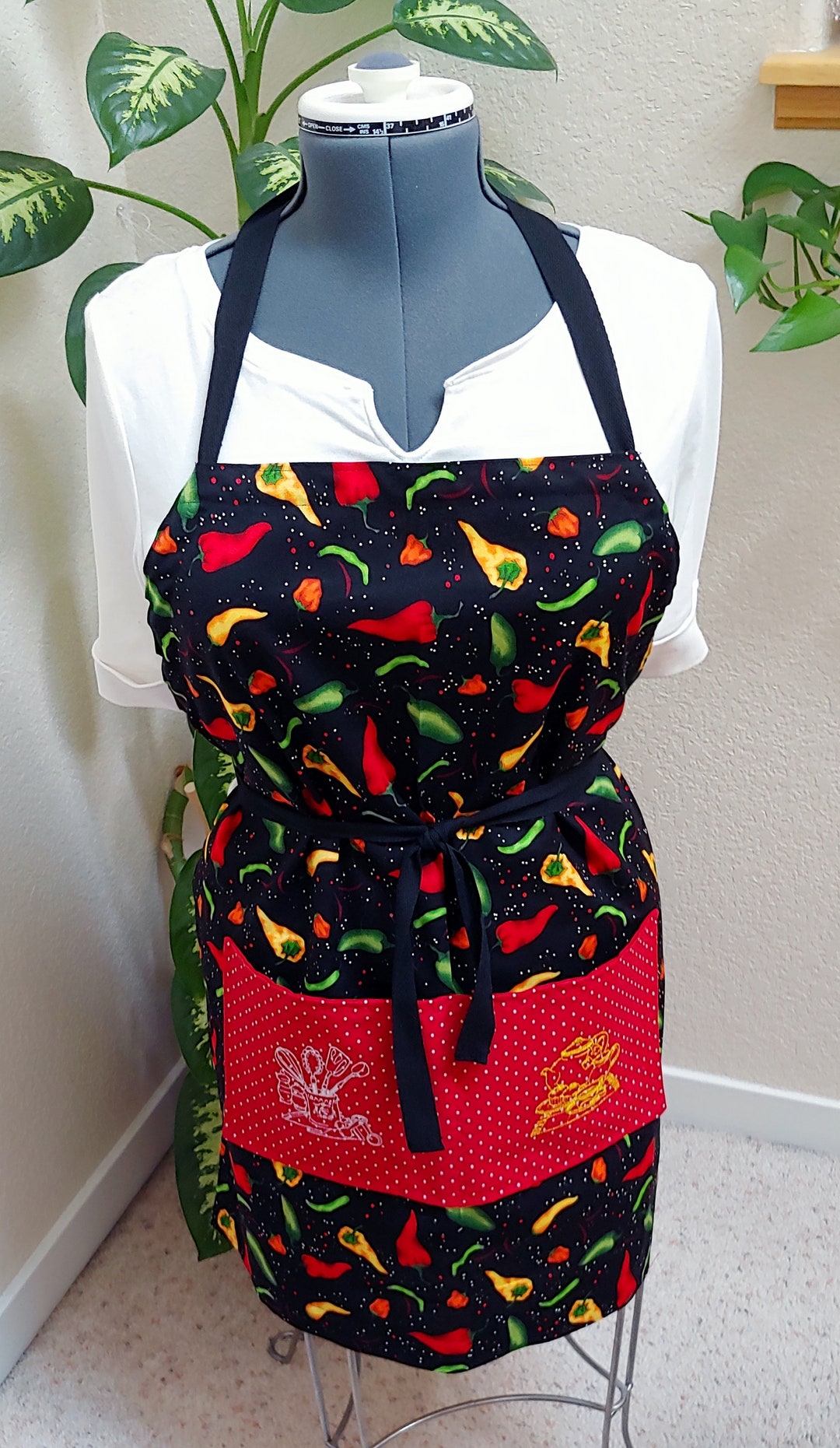 Apron, Full Apron, Chili Apron, Machine Embroidery, Kitchen and Dining ...