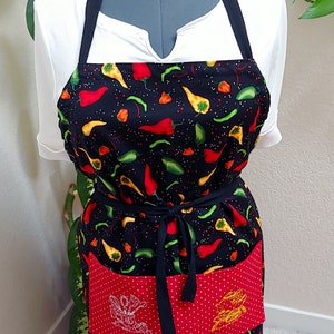 Apron, Full Apron, Chili Apron, Machine Embroidery, Kitchen and Dining ...