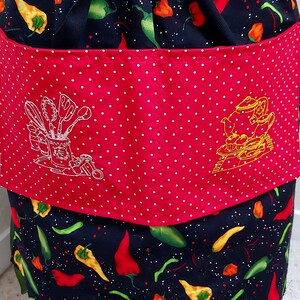 Apron, Full Apron, Chili Apron, Machine Embroidery, Kitchen and Dining ...