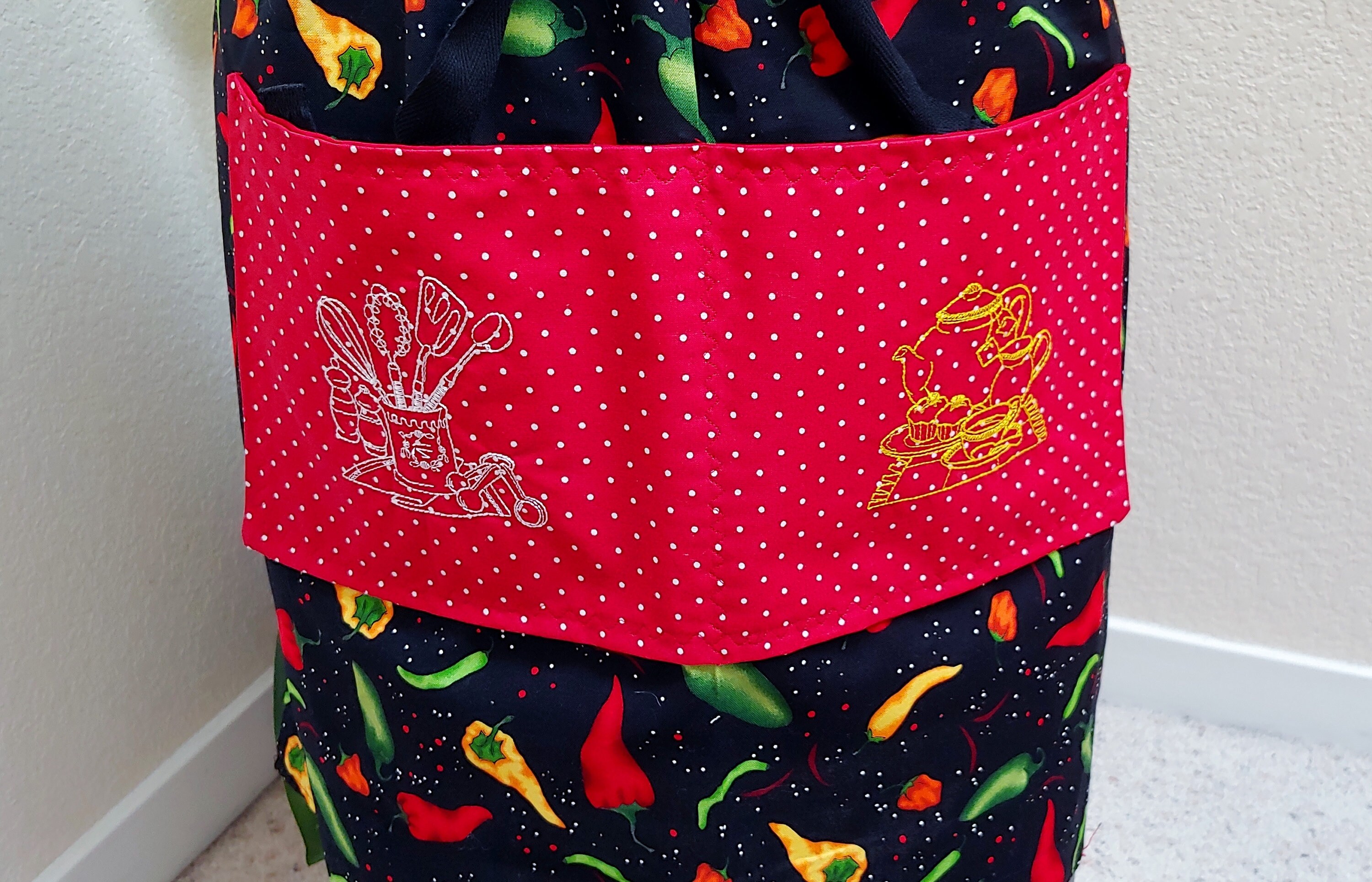 Apron, Full Apron, Chili Apron, Machine Embroidery, Kitchen and Dining ...
