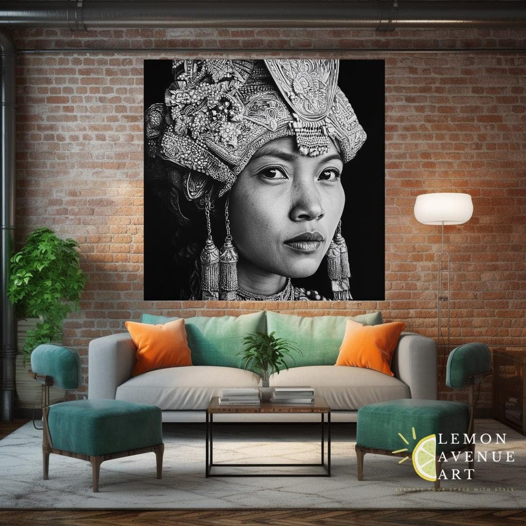 Hani Woman Black & White Photography Print Modern Ethnic Wall Art ...