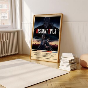 Resident Evil 3 Poster Print | Gaming Poster | 3 Colors | Gaming Decor ...