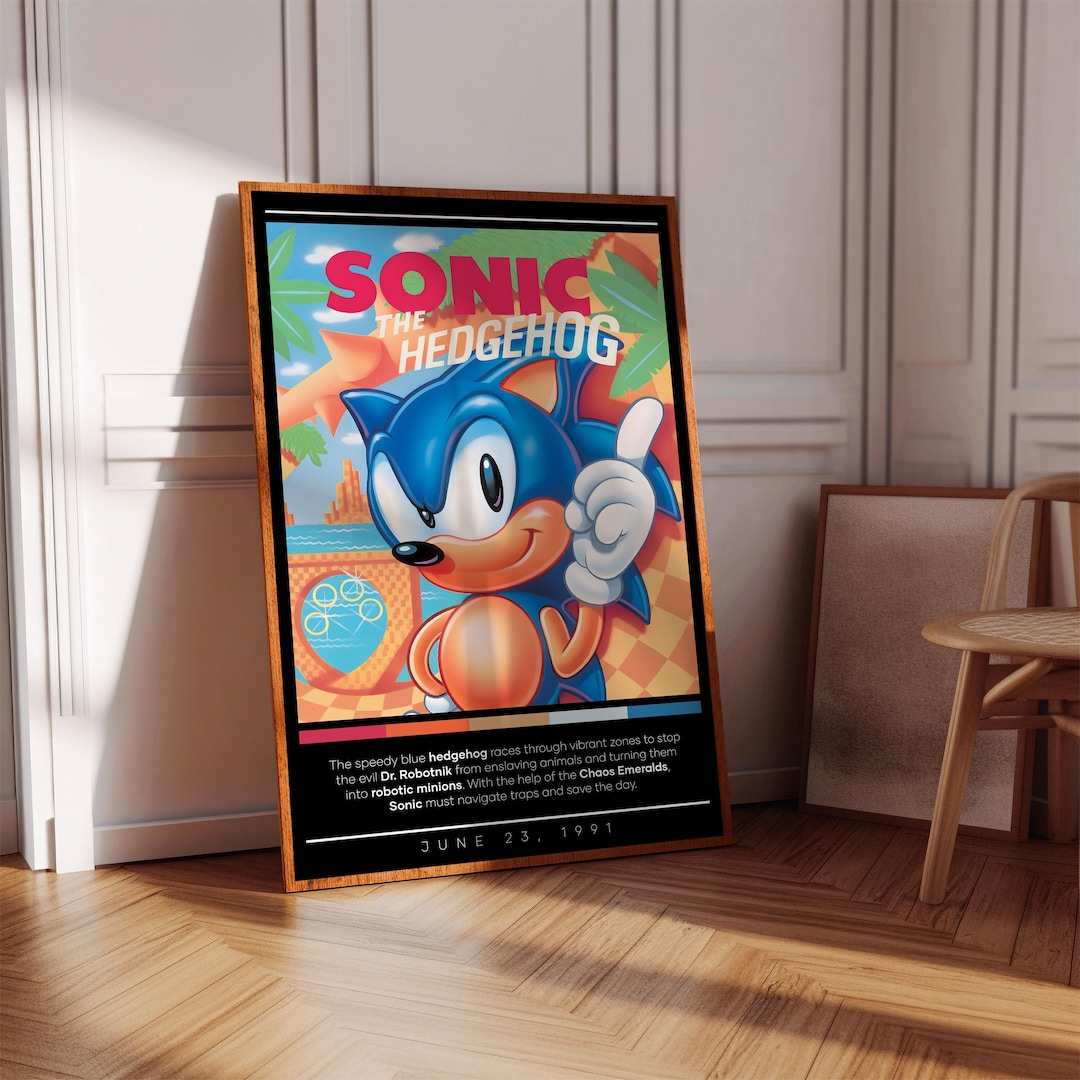 Sonic the Hedgehog Poster Print | Gaming Poster | 3 Colors | Gaming ...