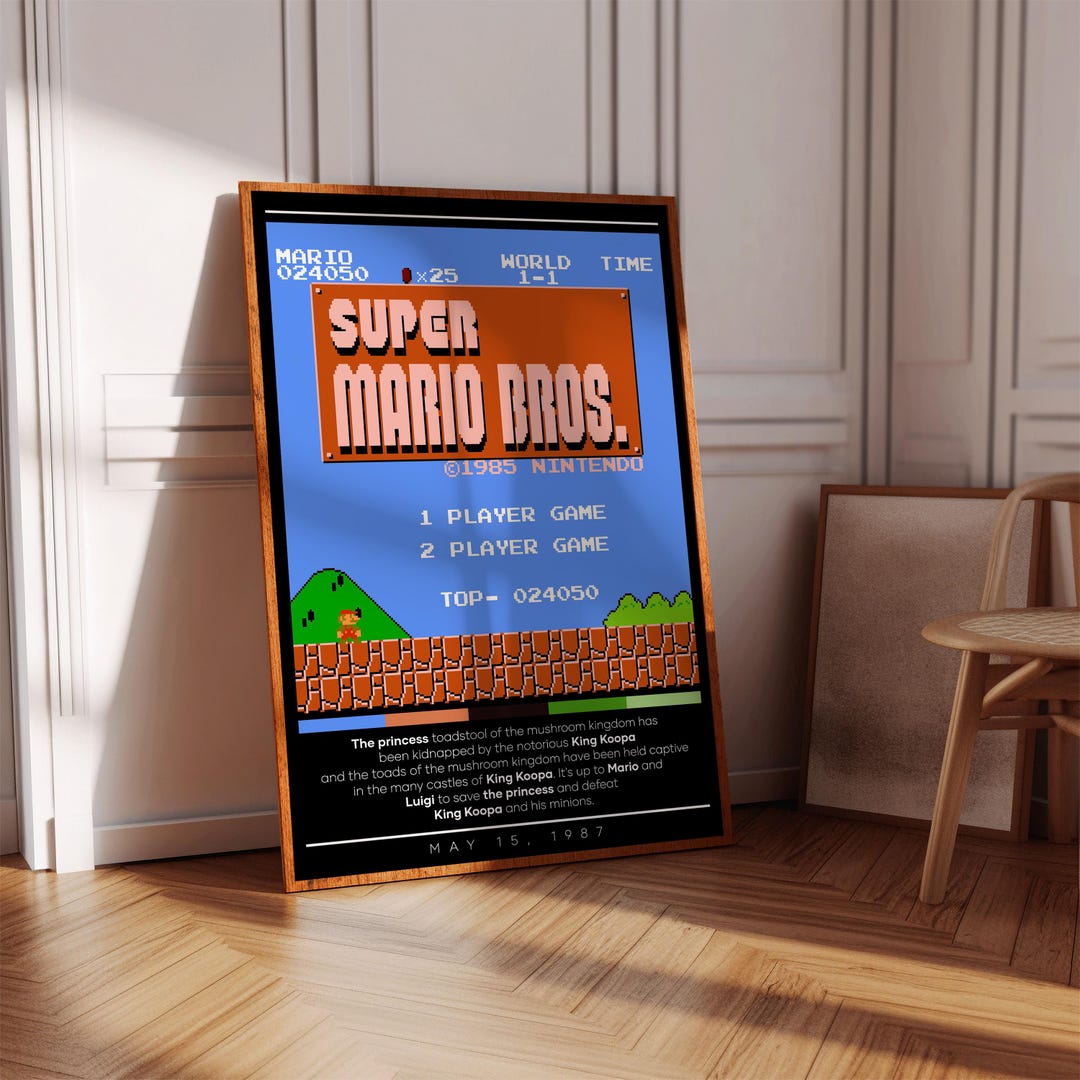 Super Mario Bros Poster Print | Gaming Poster | 3 Colors | Gaming Decor ...