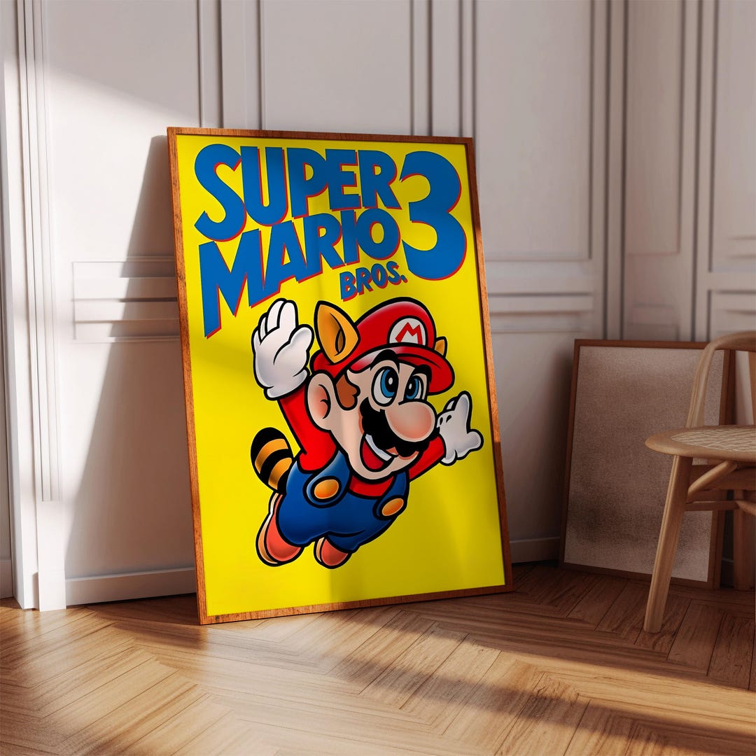 Super Mario Bros 3 Poster Print | Gaming Poster | Gaming Decor | Video ...