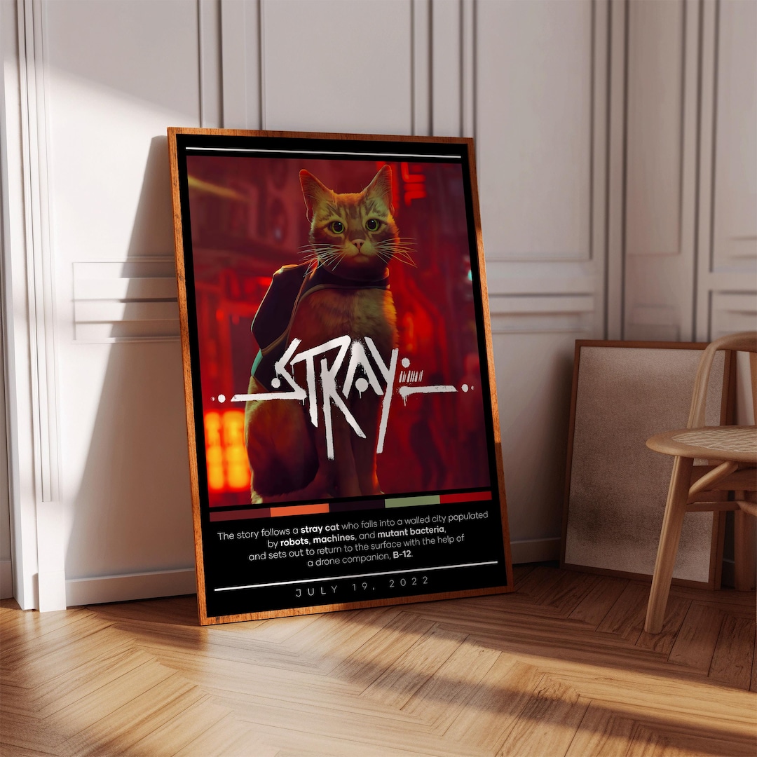 Stray Poster Print | Gaming Poster | 3 Colors | Gaming Decor | Video ...