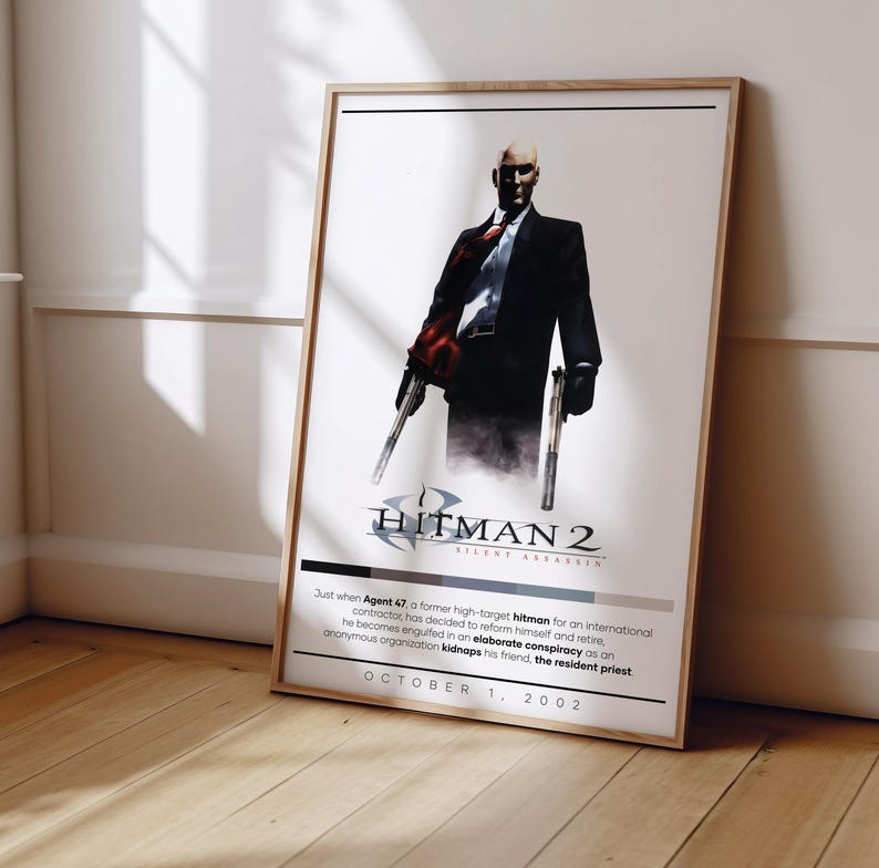 Hitman 2 Silent Assassin Poster Print | Gaming Poster | 3 Colors ...