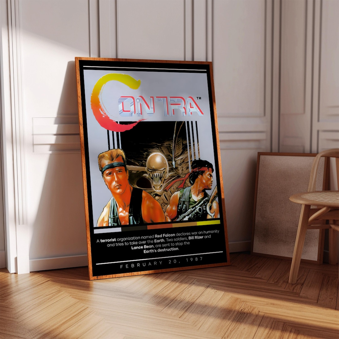 Contra Poster Print | Gaming Poster | 3 Colors | Gaming Decor | Video ...
