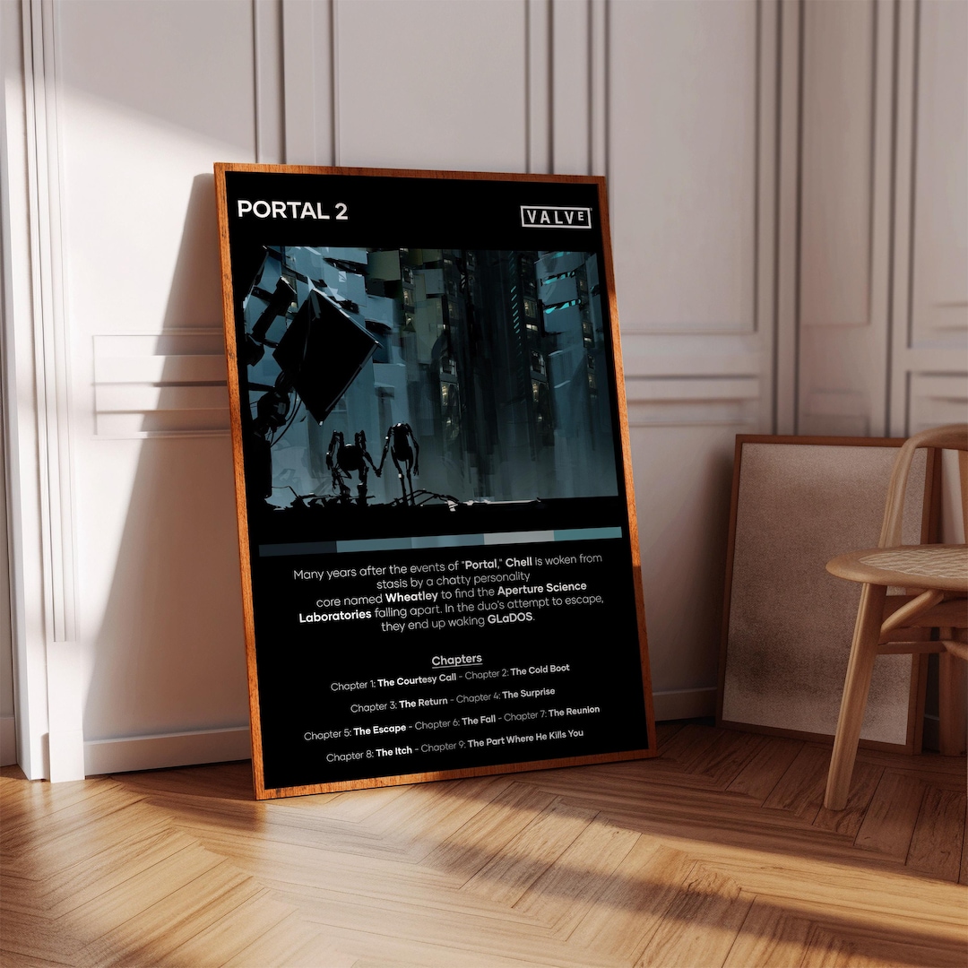 Portal 2 Poster Print | Gaming Poster | 3 Colors | Gaming Decor | Video ...