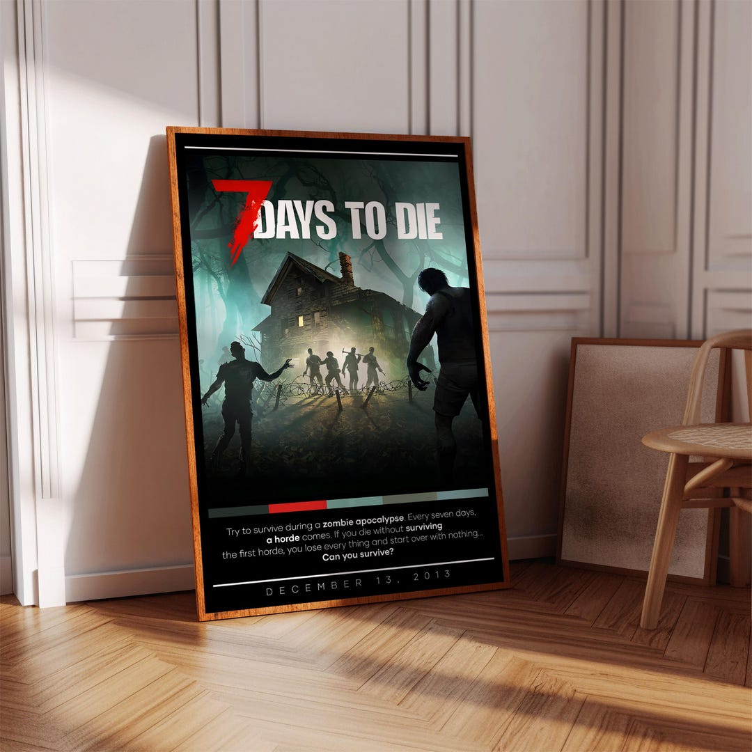 7 Days to Die Poster Print | Gaming Poster | 3 Colors | Gaming Decor ...