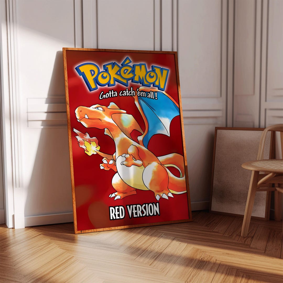 Pokemon Red Poster Print | Gaming Poster | Gaming Decor | Video Game ...