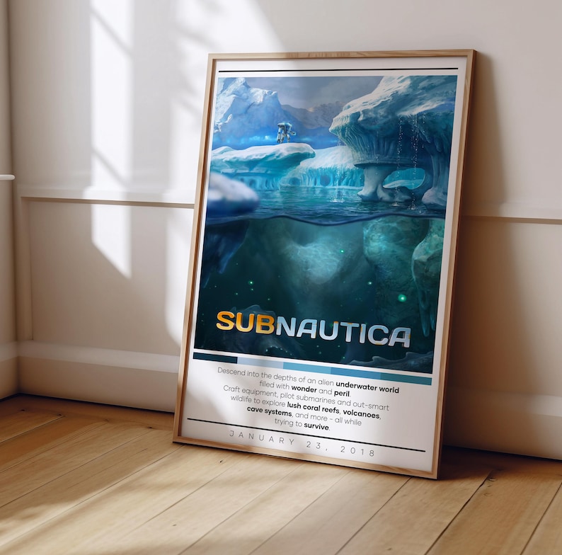 Subnautica Poster Print | Gaming Poster | 3 Colors | Gaming Decor ...