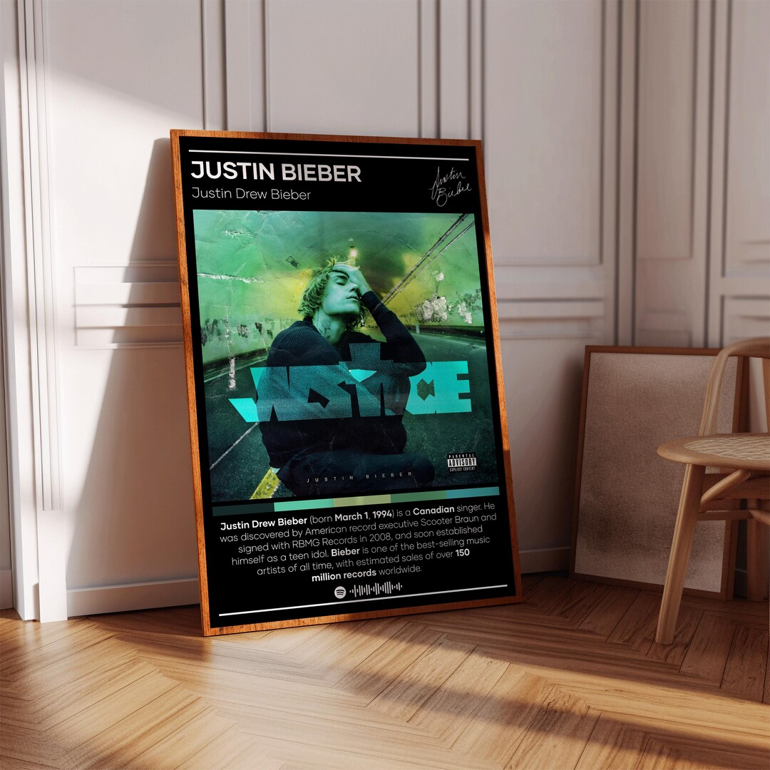 Justin Bieber Poster Print | Artist Poster | 3 Colors | Artist Decor ...