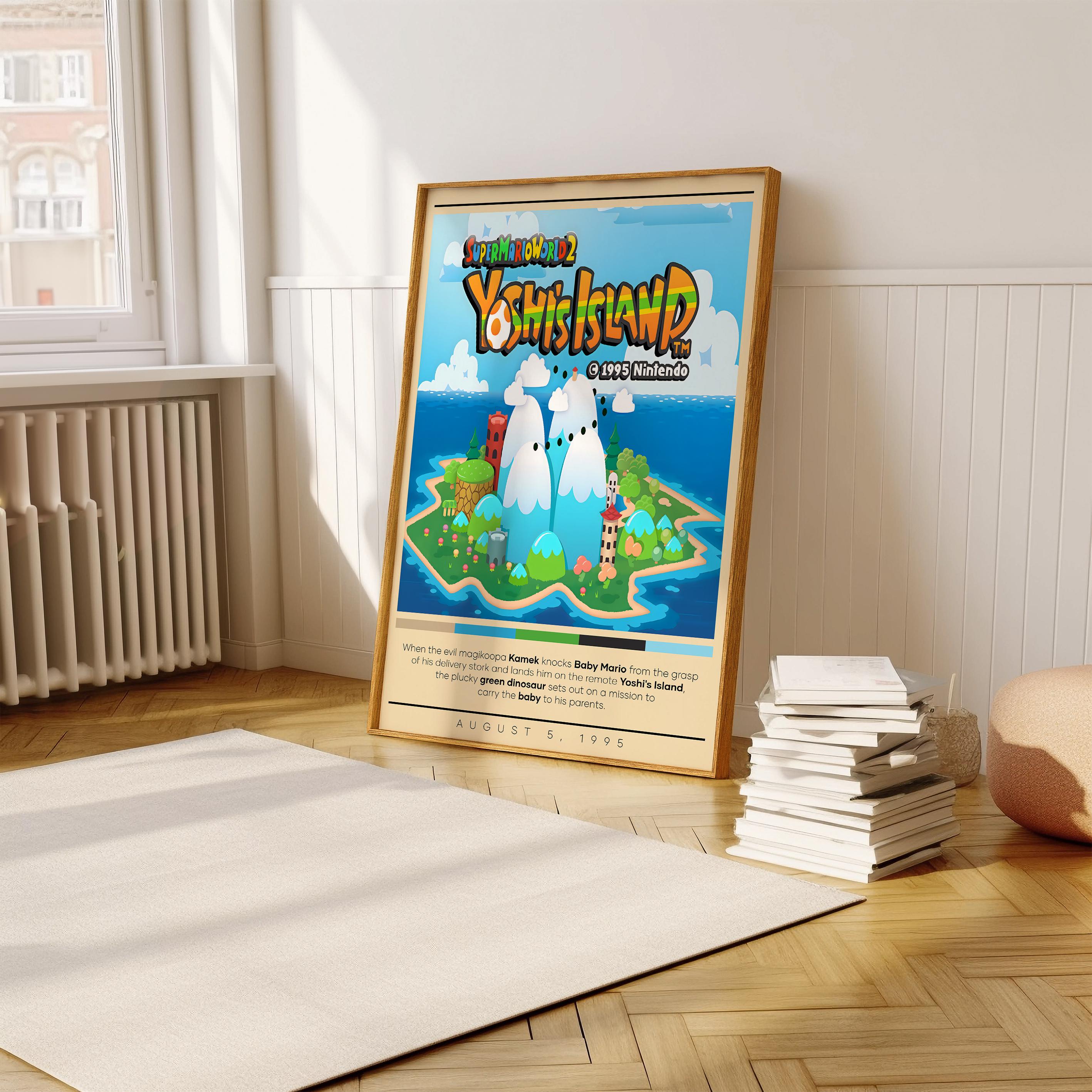 Super Mario World 2 Yoshi's Island Poster Print | Gaming Poster | 3 ...