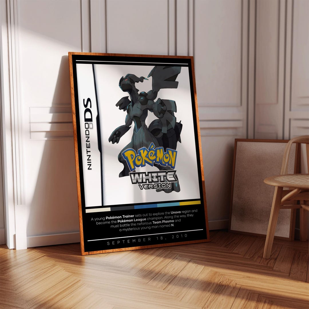Pokemon White Poster Print | Gaming Poster | 3 Colors | Gaming Decor ...