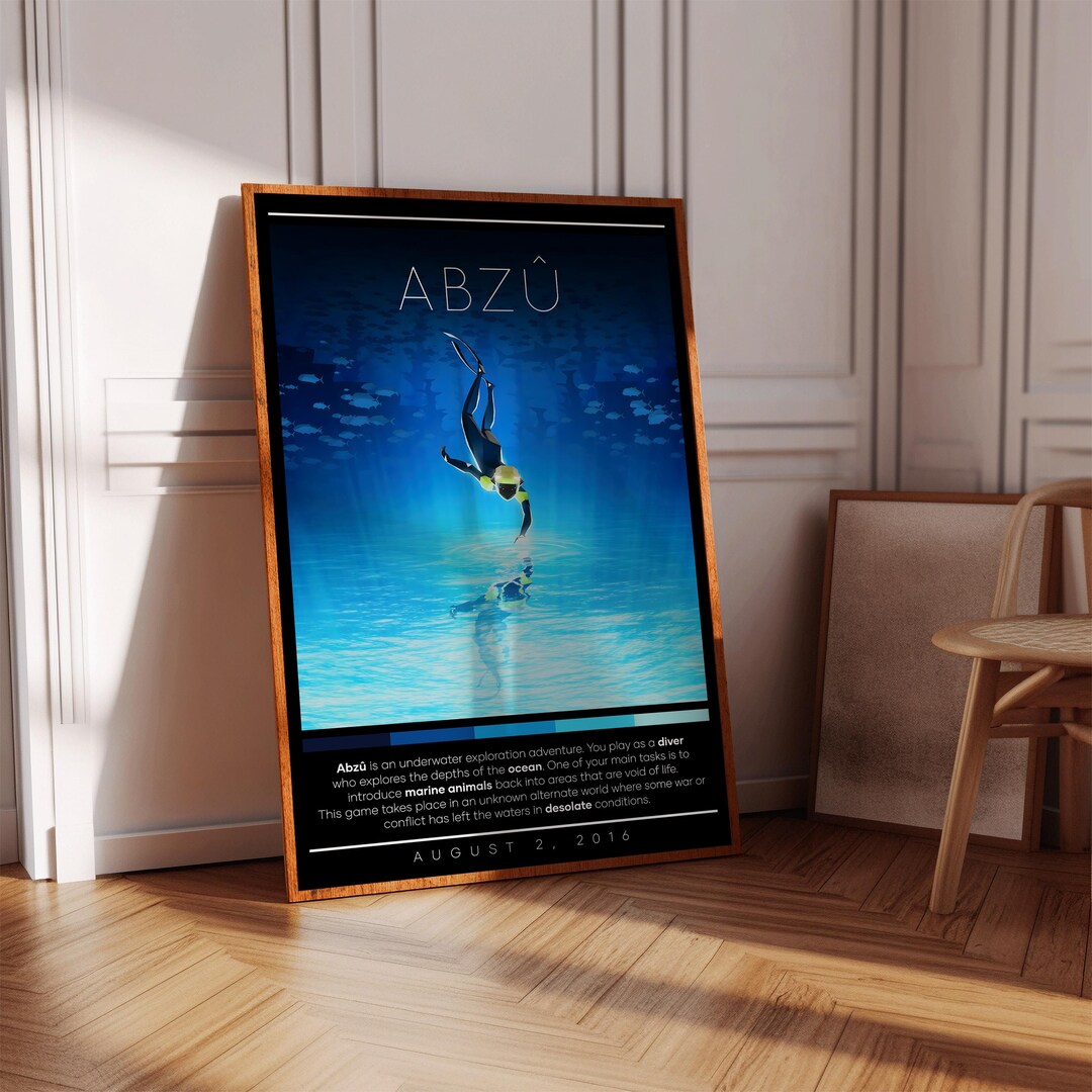 Abzu Poster Print | Gaming Poster | 3 Colors | Gaming Decor | Video ...