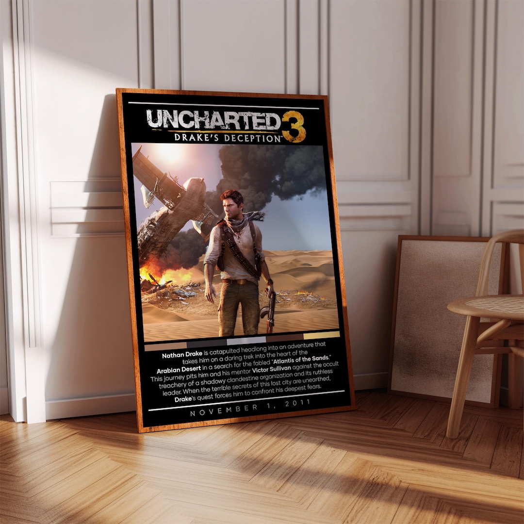 Uncharted 3 Drake's Deception Poster Print | Gaming Poster | 3 Colors ...