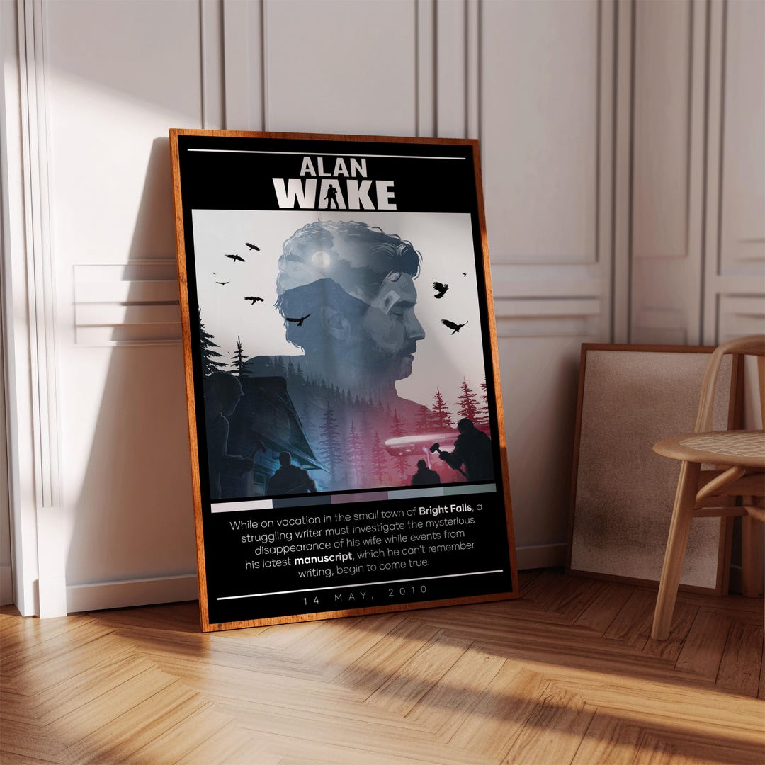 Alan Wake Poster Print | Gaming Poster | 3 Colors | Gaming Decor ...
