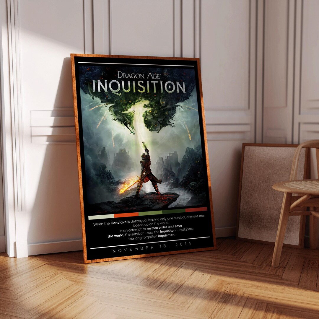 Dragon Age Inquisition Poster Print | Gaming Poster | 3 Colors, Gaming ...