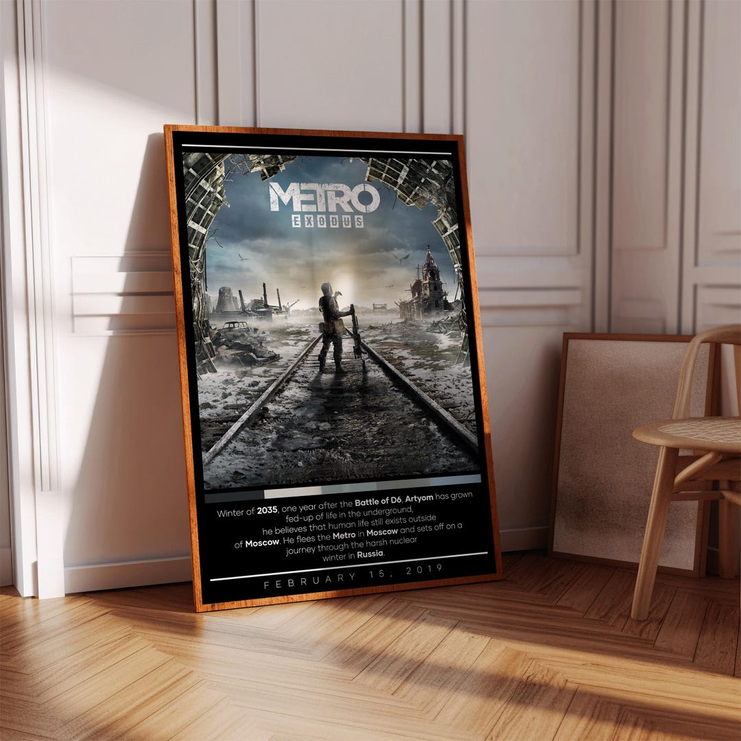 Metro Exodus Poster Print | Gaming Poster | 3 Colors | Gaming Decor ...