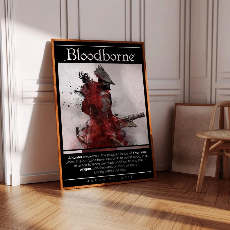Bloodborne Poster Print | Gaming Poster | 3 Colors | Gaming Decor ...