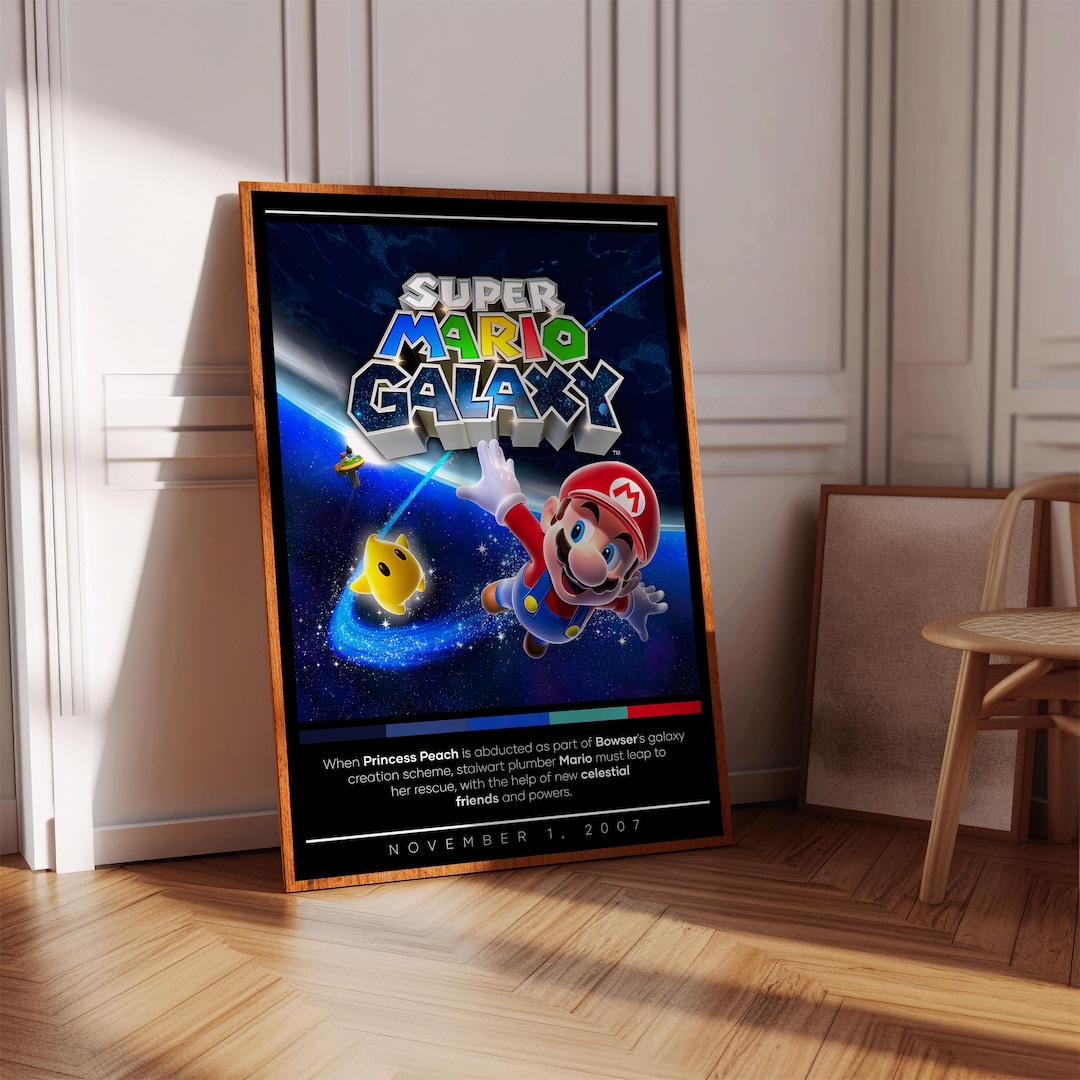 Super Mario Galaxy Poster Print | Gaming Poster | 3 Colors | Gaming ...