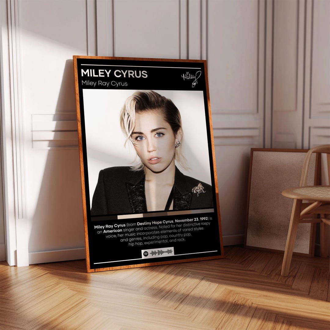Miley Cyrus Poster Print | Artist Poster | 3 Colors | Artist Decor ...