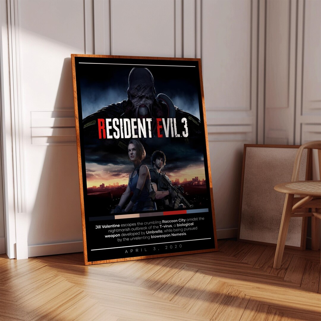 Resident Evil 3 Poster Print | Gaming Poster | 3 Colors | Gaming Decor ...