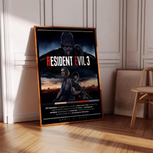 Resident Evil 3 Poster Print | Gaming Poster | 3 Colors | Gaming Decor ...