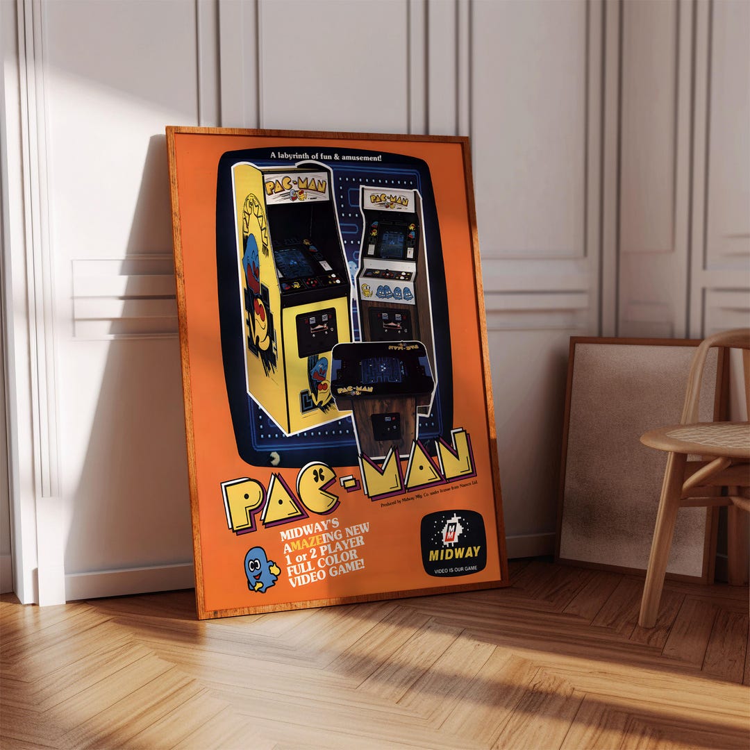 Pac-man Poster Print | Gaming Poster | Gaming Decor | Video Game Poster ...
