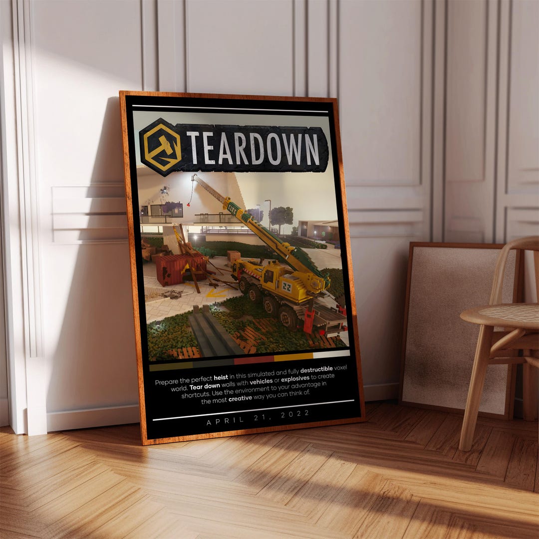 Teardown Poster Print | Gaming Poster | 3 Colors | Gaming Decor | Video ...