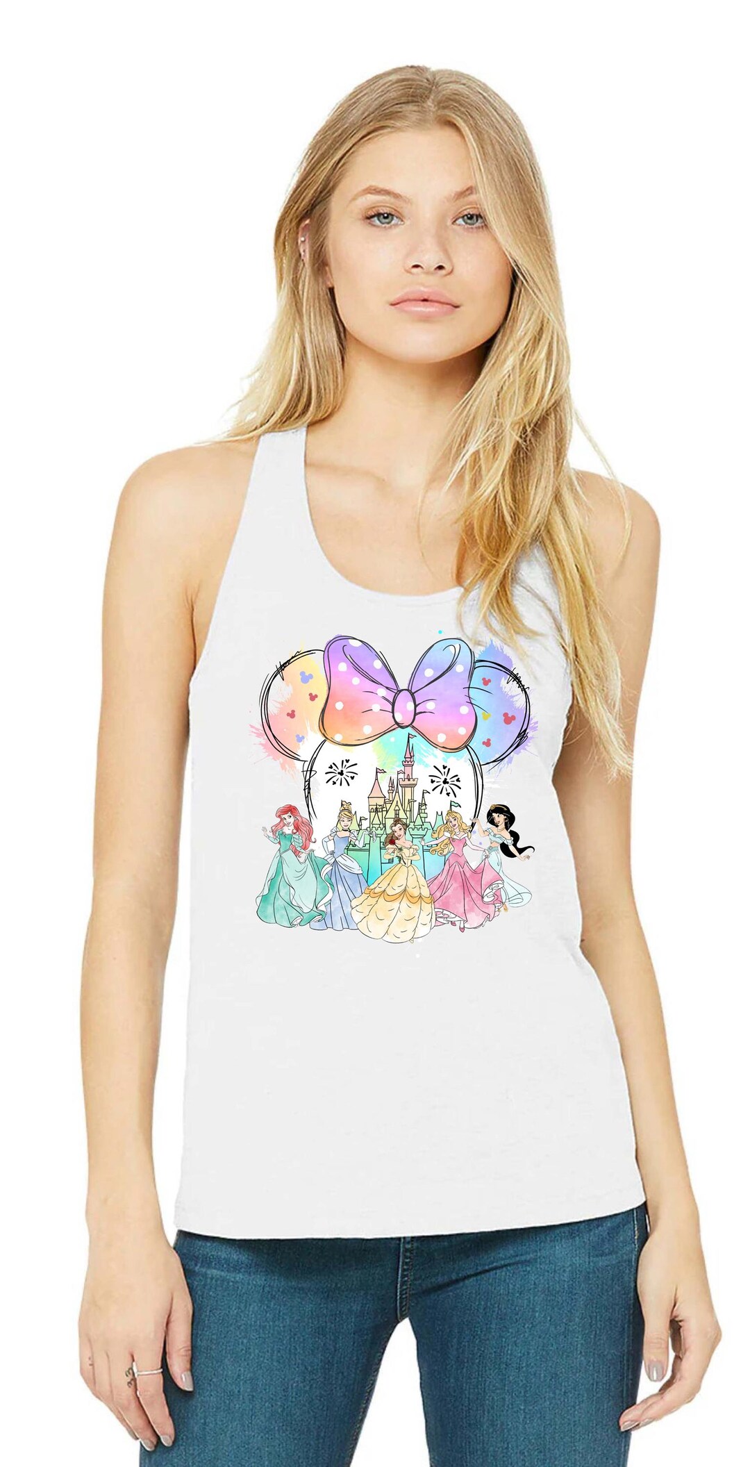 Disney Princess Tank Top, Watercolor Princess Tank, Disney World Tank ...