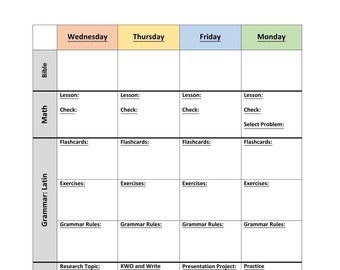 Classical Conversations Challenge 1 Planner Semesters 1 & 2 - 2 Page ...