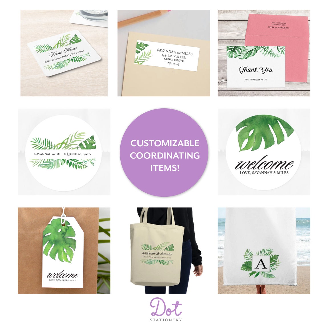 Tropical Palm Leaf Welcome Poster Sign Template Editable - Etsy